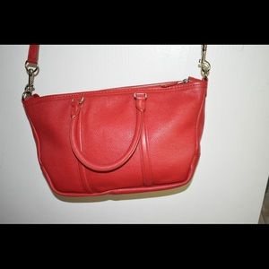 Coach | Bags | Coach Red Pebbled Leather Prairie Satchel | Poshmark